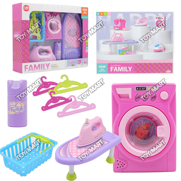 Toy Washing Machine Set - Kids Simulation Pretend Play with Hangers and ...