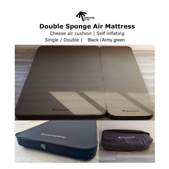 PAYUNG.CAMP Cheese Foam Air Mattress Double Sponge Self Inflated ...