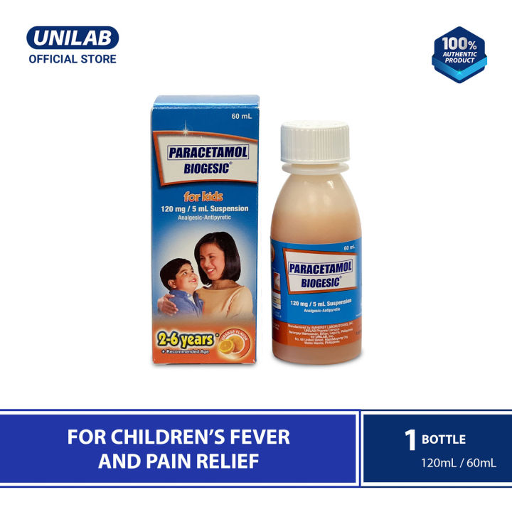 Biogesic for Kids 120mg Orange Suspension 60mL For Children's Fever And ...