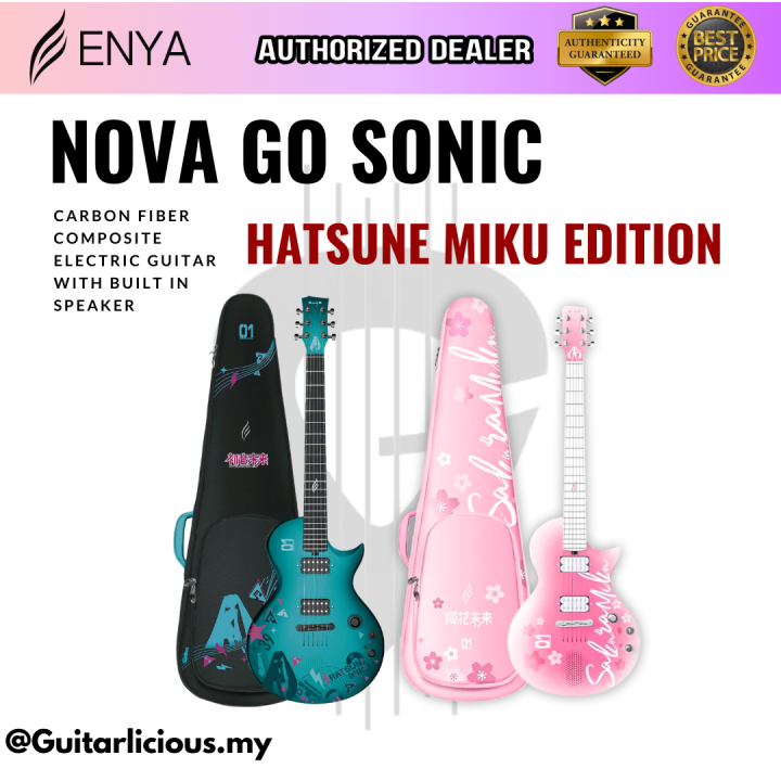 Enya Nova Go Sonic Hatsune Miku Edition Carbon Fiber composite Electric Guitar with Built In ...
