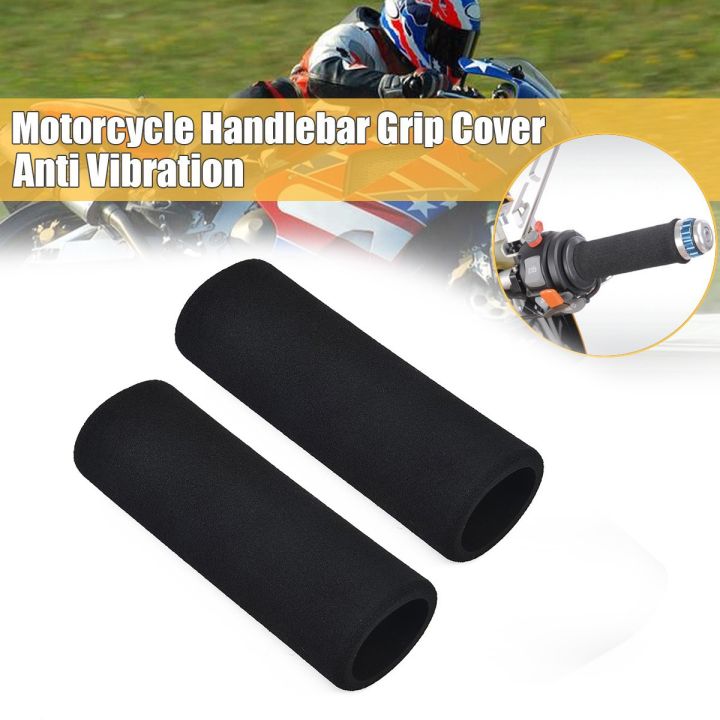 【URTrust】 Black Soft MotorCycle Handle Bar Grips Foam Hand Grip Slip On ...