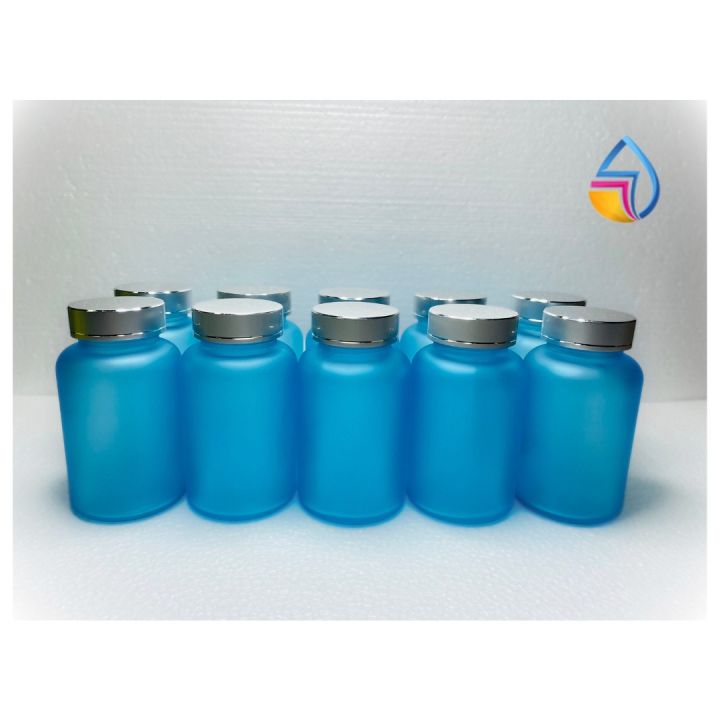 10pcs 120ml Blue Frosted Glass Bottle by CPC Printing and Bottle ...