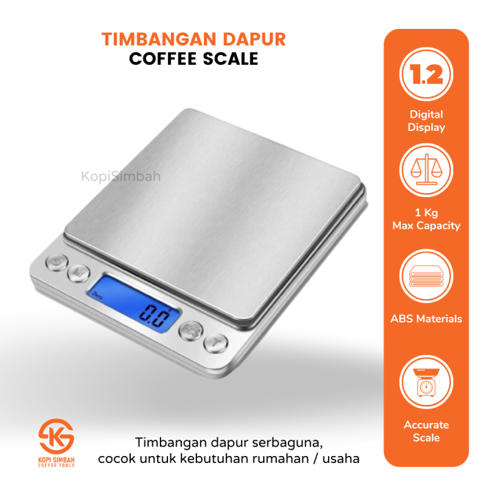 Timbangan Dapur Digital Kitchen Coffee Scale 1 kg Alat Penimbang Kopi ...