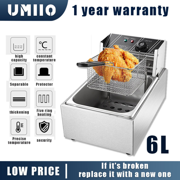 Umiio Electric Deep Fryer 220V Stainless Steel Frying Machine Electric ...