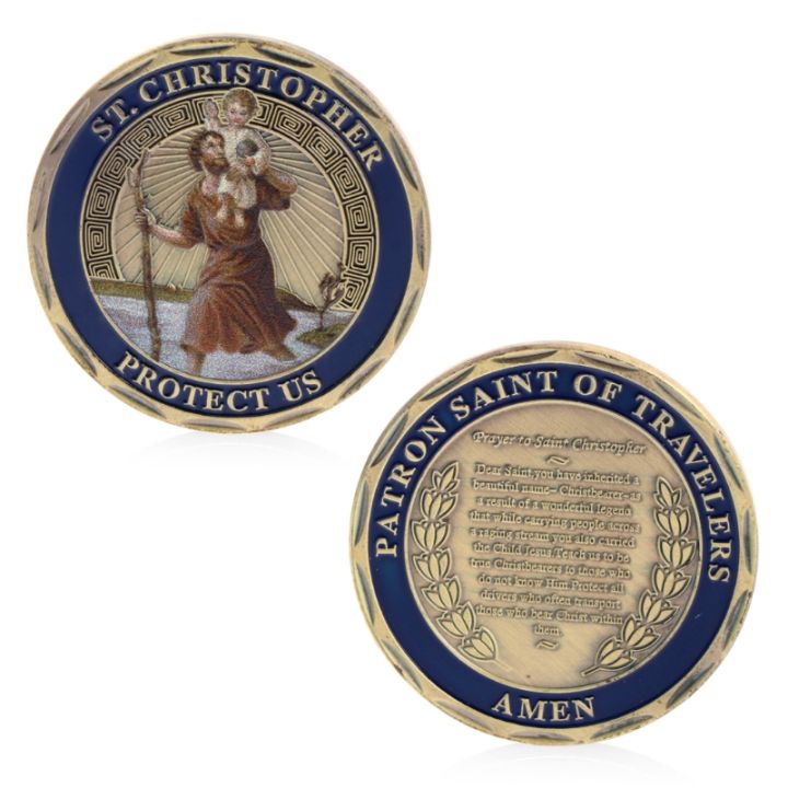 St. Christopher Patron Saint Of Travelers Commemorative Challenge Coin ...
