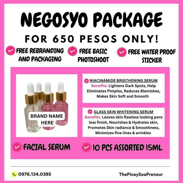 650 PESOS SERUM NEGOSYO PACKAGE (10 PCS SERUM + FREE REBRANDING ...