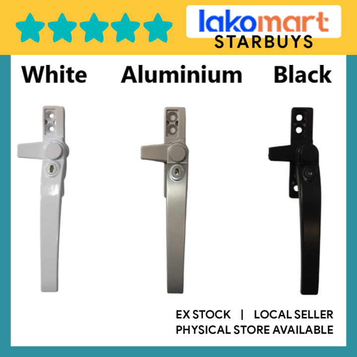 Window Lever Handle with Keylock Casement Window Key Lock Black White ...