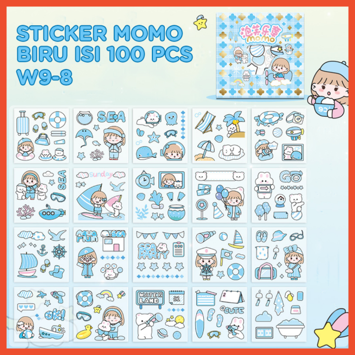 Sticker Momo Aesthetic Isi 100 Pcs/Sticker Viral Momo | Lazada Indonesia