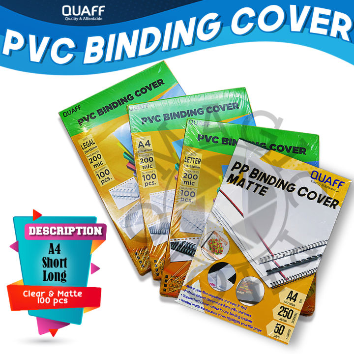 PVC Binding Cover 200micron Short | A4 | Long (100/pack) | PP Frosted ...