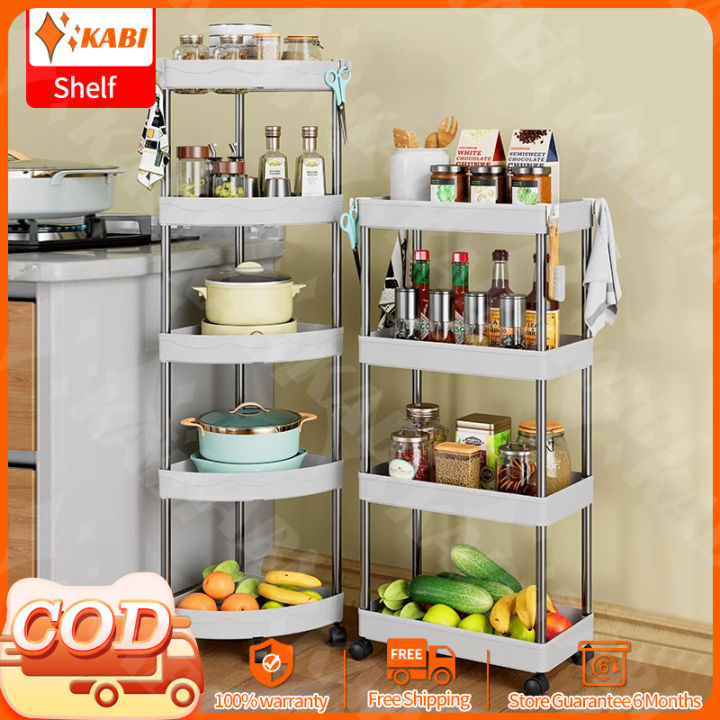 PMOP Kitchen Stock label Food Trolley Cart Storage Rack Organizer ...