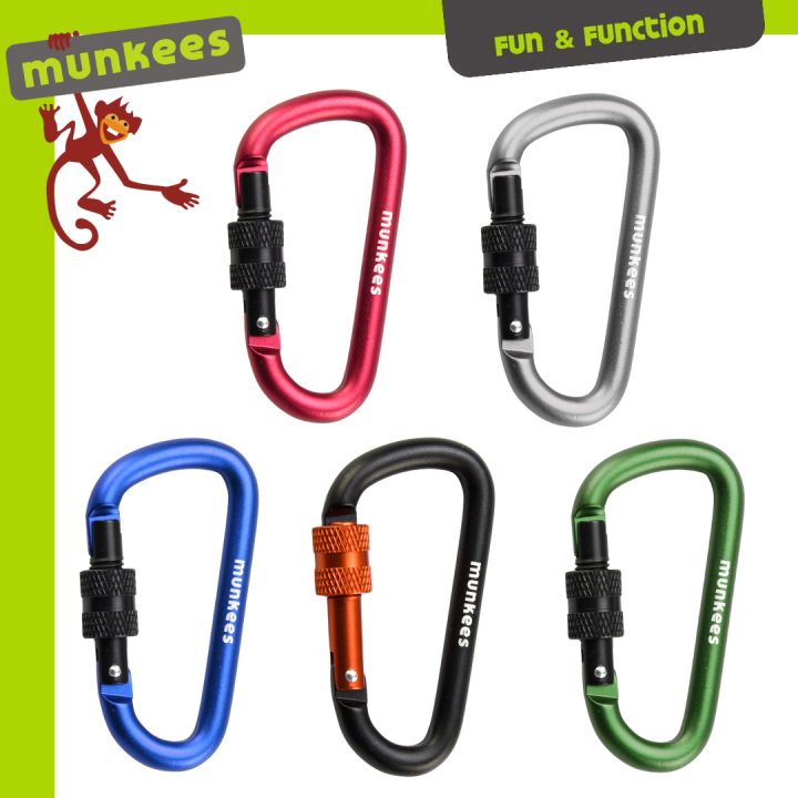 Munkees D-Shape Carabiner w/ Screw Lock Ø6 x 60 mm | Lazada PH