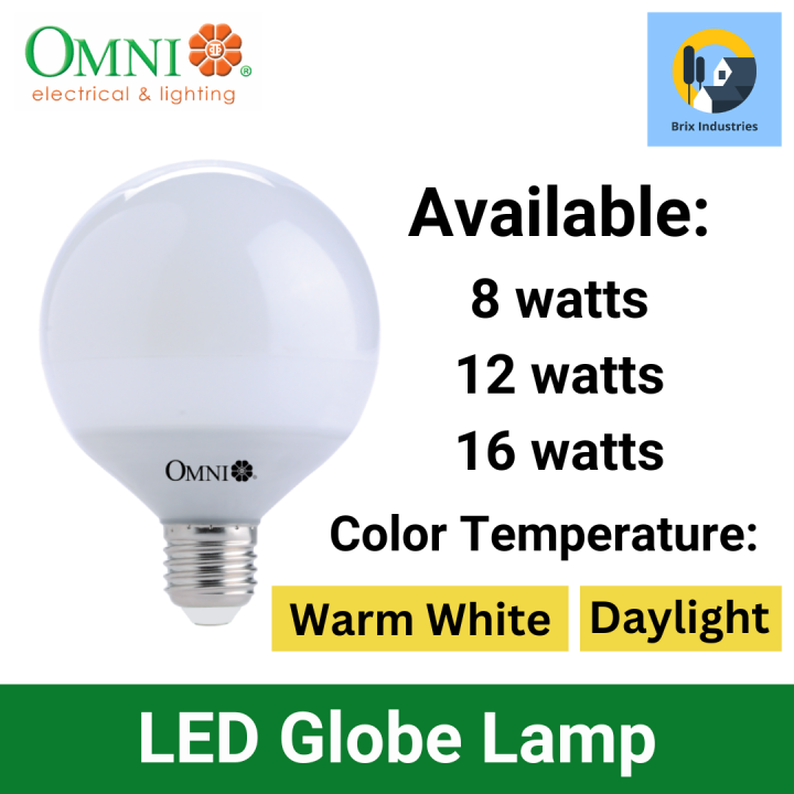 Omni LED Globe Lamp E27 Daylight or Warm White 8W 12W 16W | Lazada PH