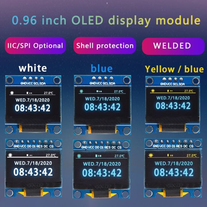 Arduino Lcd 0.96 Inch Oled Display Module White Oled Lcd Module 4 Pin ...
