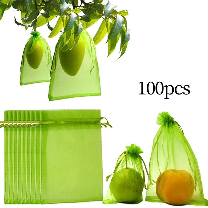 Moon Okey 100x Fruit Protection Bags Reusable Mesh Fruit Protectors ...