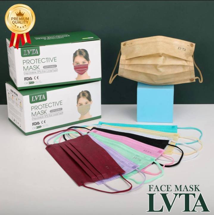 50PCS Regular and Colored Face Mask 3PLY (With Box) | Lazada PH