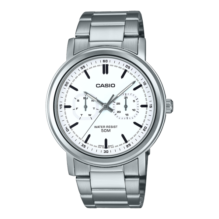 Casio (MTP-E335D-7EVDF) Silver Stainless Steel Strap 50 Meter Water ...