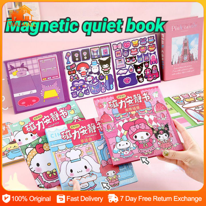 Cartoon Magnetic Kuromi Paper Doll House Book Set Sanrio Quiet Book ...
