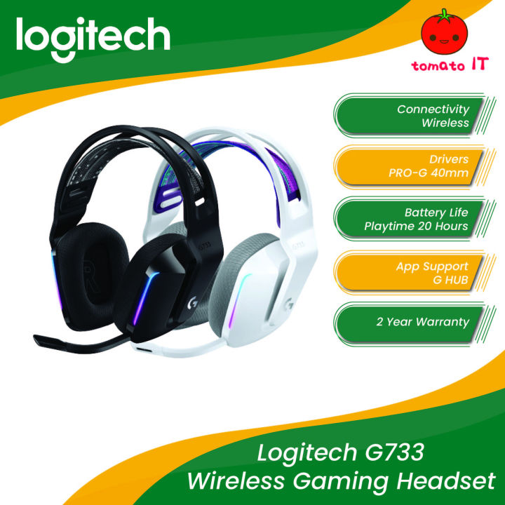 LOGITECH G733 LIGHTSPEED Wireless Gaming Headset (Black/White) | Lazada