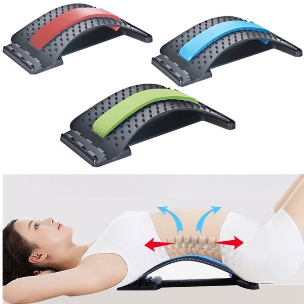 Back Pain Relief Fitness Tool Backbone Adjustable Lumbar Stretcher ...