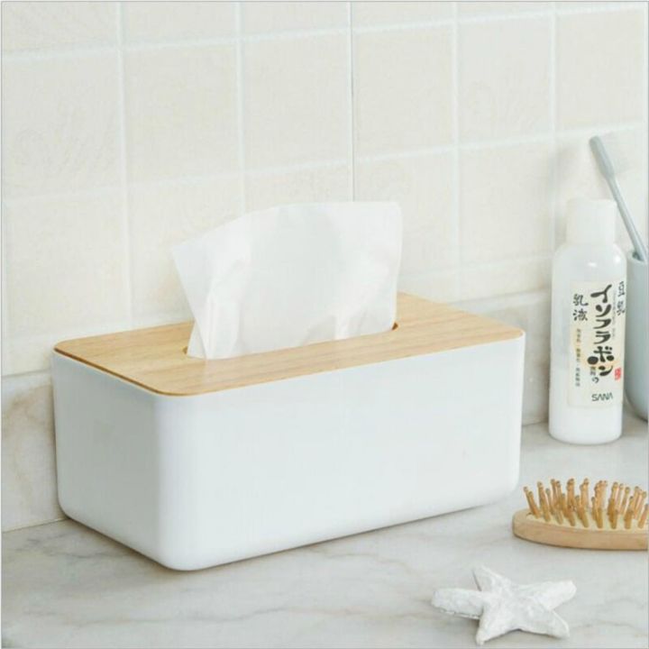 North Moon Tissue Box Wooden Cover Toilet Paper Box Solid Wood Napkin ...