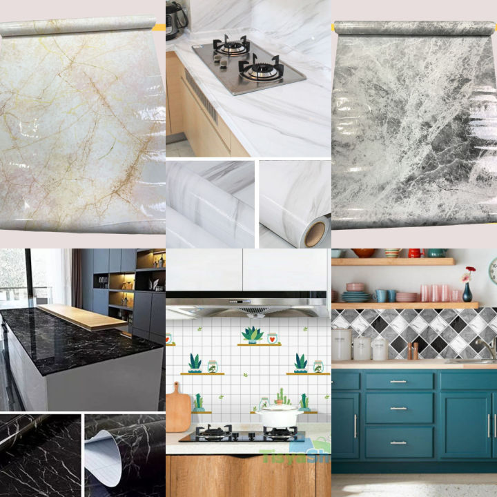 Wallpaper Sticker Dapur dan Kamar Mandi Anti Minyak Bahan Alumunium ...