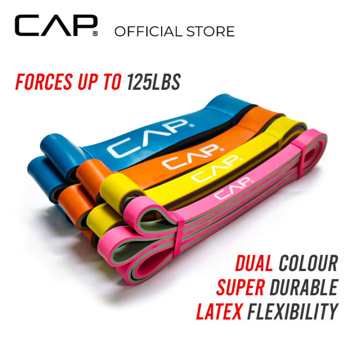 CAP Heavy Duty Dual Colour Resistance Band Natural Latex Pull Up ...