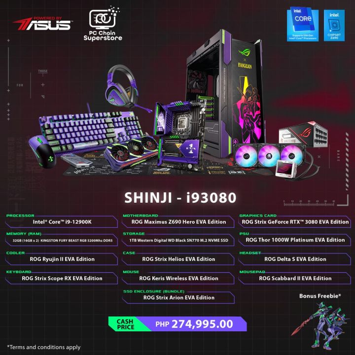 ROG x Evangelion Gaming Desktop EVA Edition PC Bundle Package - i9 ...