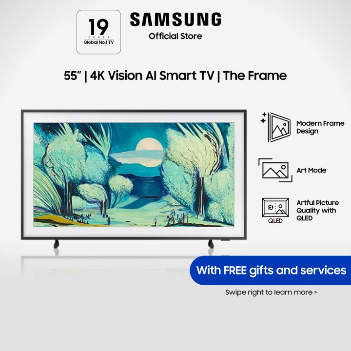 Samsung 55" The Frame LS03FA QLED 4K Vision AI Smart TV (2025) | Lazada Singapore