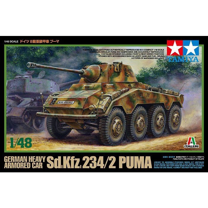 TAMIYA 37010 1/48 GERMAN HEAVY ARMORED CAR Sd.Kfz. 234/2 PUMA | Lazada ...