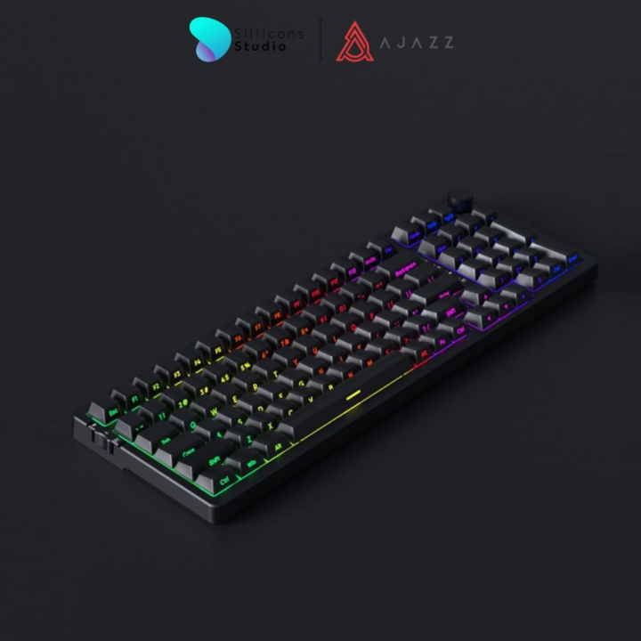 Ajazz AK992 คีย์บอร์ดเกมมิ่ง Side Carve Black Gasket Red Switch Tri-Mod ...