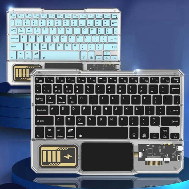 【KEX】-Luminous Wireless Keyboard Rechargeable Touchpad Keyboard ...