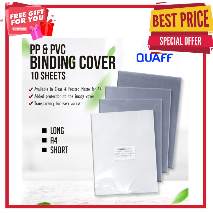 (10sheets) PVC Binding Cover Clear 200Micron & PP Frosted Matte Binding ...