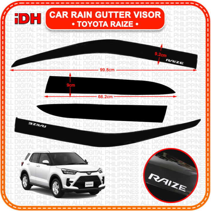 Toyota Raize 2022 - 2024 Window Door Visor Black Car Rain Sun Doorvisor ...