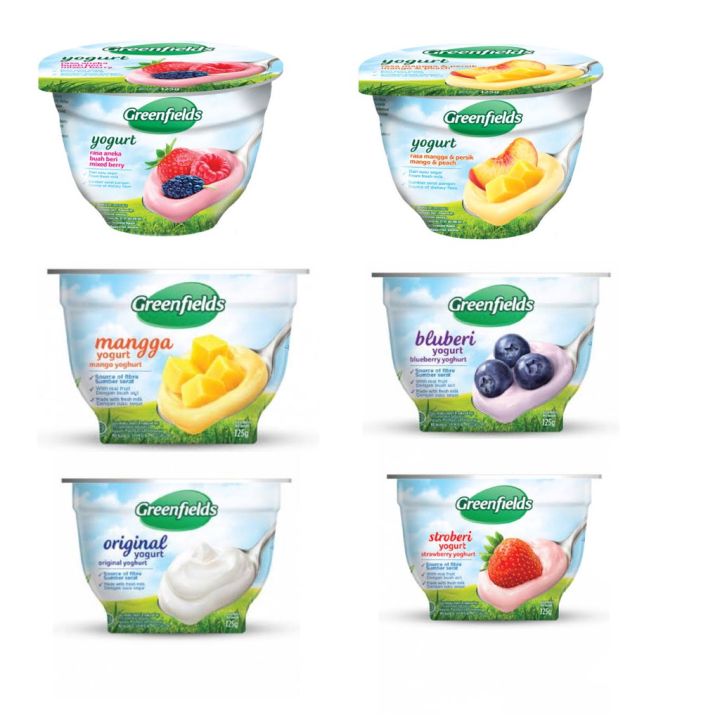 Greenfields Yogurt Halal 125g / 125 gram Varian Rasa Original Ori ...