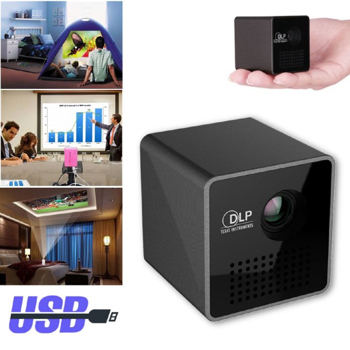 【cusu】USB 1080P Mini Projector Wireless Wifi Mobile 5.1 DLP Beamer ...