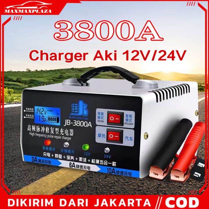 Charger Aki Motor Dan Mobil Otomatis Accu Kering Dan Basah Lead Acid ...