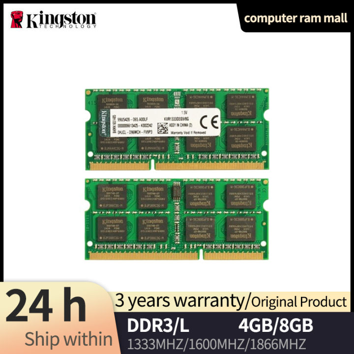 Kingston Original Laptop RAM 4GB 8G PC3-14900 12800 10600 8500 DDR3 1866mhz 1600mhz 1333mhz ...
