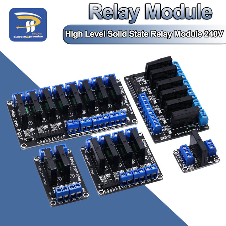 High Low Level 5V 12V 1 2 4 6 8 Channel Solid State Relay Module SSR G3MB-202P 240V 2A Output ...