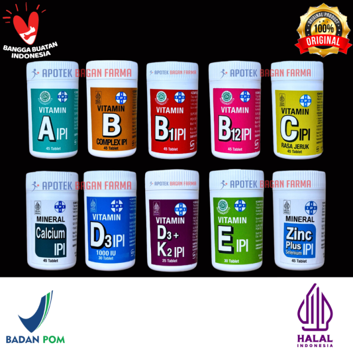 VITAMIN IPI A , B COMPLEX , B1 , B12 , C , CALCIUM , D3 , D3+K2 , E ...