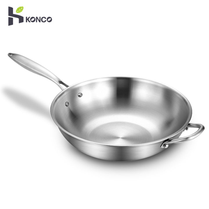 Konco 400กระทะสแตนเลสแก๊สและเครื่องครัวขดลวดเหนี่ยวนำ Non-Stick กระทะ ...