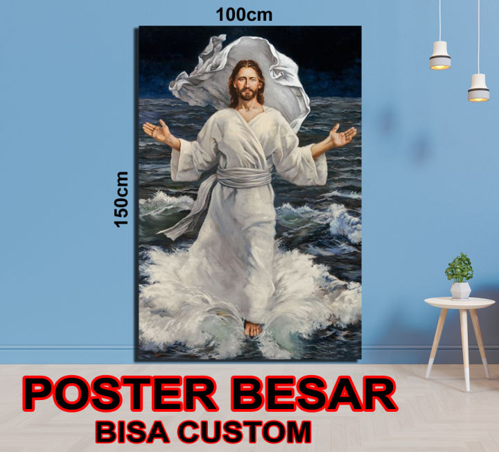 HIASAN DINDING YESUS TANPA BINGKAI/DEKORASI RUANG TAMU/POSTER CETAK ...