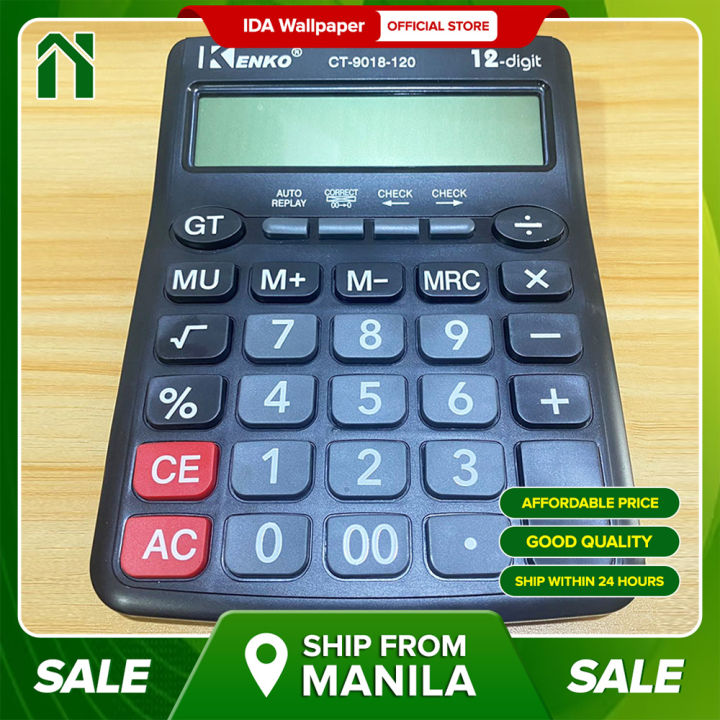 IDA Large Screen Display Basic Calculator Big Buttons for Business 12 ...