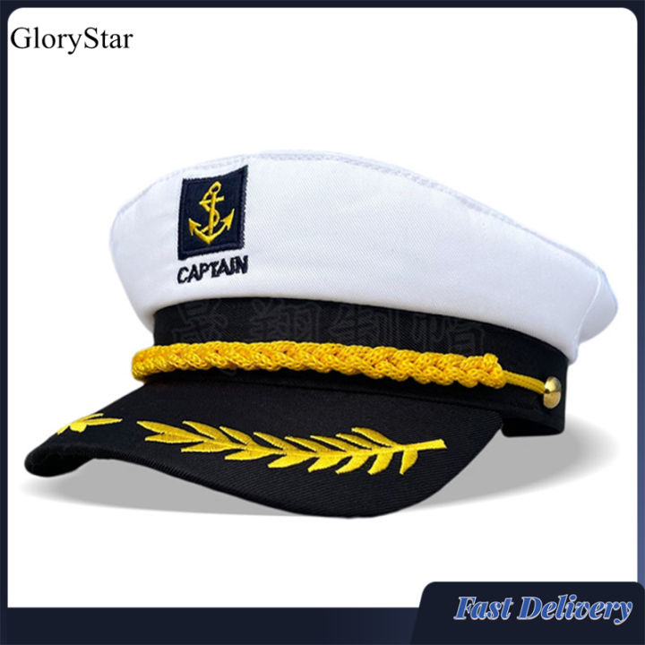 GloryStar Navy Hat Yacht Military Hats Boat Skipper Ship Sailor Captain ...