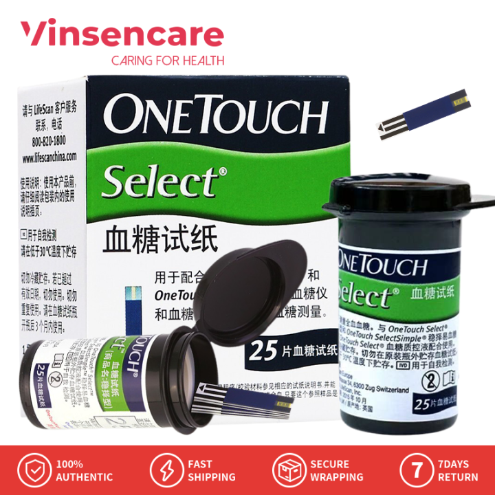 Vinsencare 25/50pcs One Touch / Onetouch Select Simple Blood Glucose ...