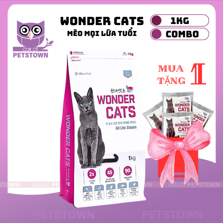 (1kg) Wonder Cats - Thức ăn hạt cho mèo mọi lứa tuổi nhập khẩu Hàn Quốc ...