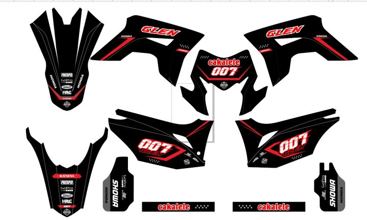 decal crf 150l hitam merah | Lazada Indonesia