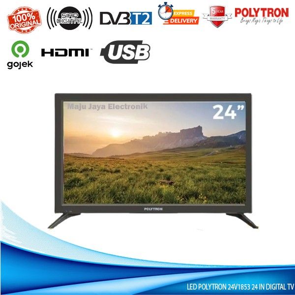 LED TV POLYTRON 24V1853 24 Inch USB Movie HDMI DVBT2 Digital TV ...