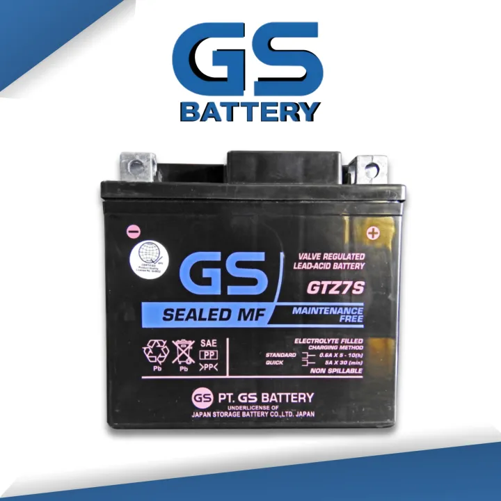 GS Battery GTZ7S (GTZ6V) Maintenance Free Motorcycle Battery for Raider ...