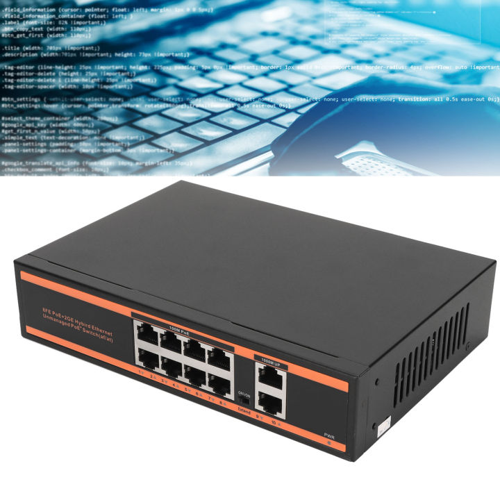 Poe Switch Gigabit PoE Switch 802.3af Compatible 10 Ports Plug and Play ...