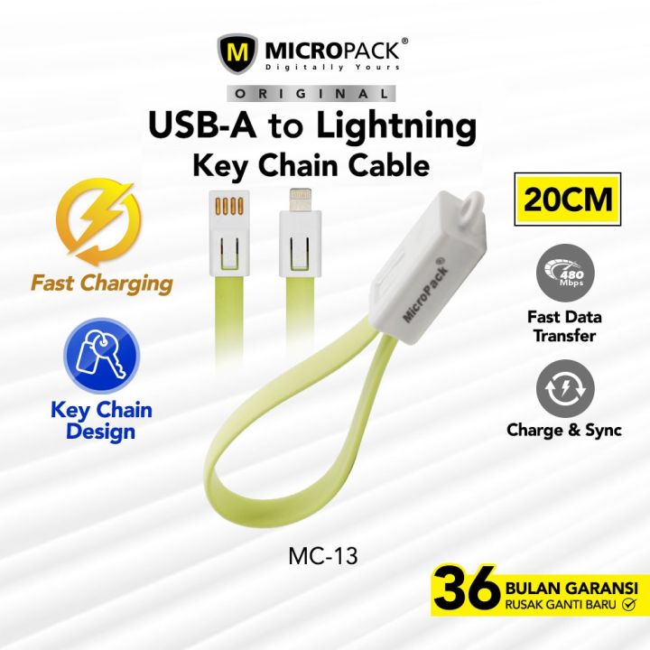 Micropack Cable Keychain USB to Lightning 20 Cm (MC-13) | Lazada Indonesia